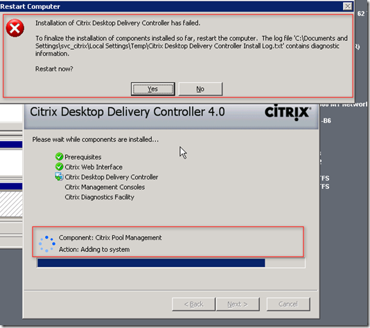 About Roy: Product: Citrix Pool Management -- Error 1722. There is a ...